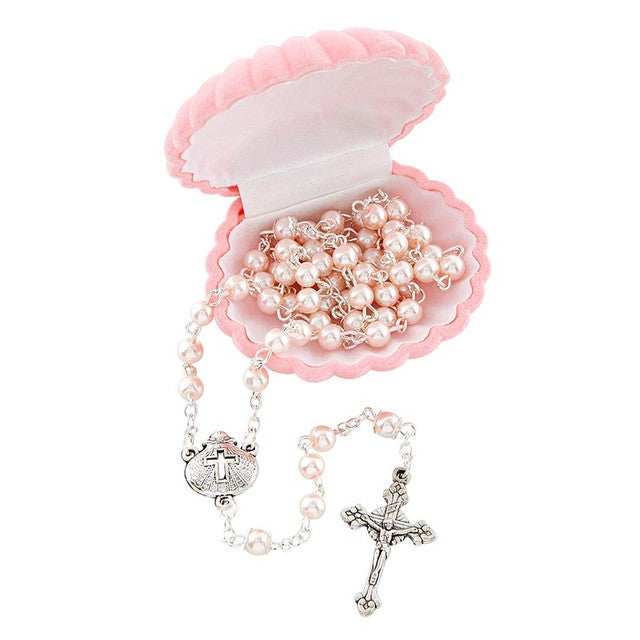 Pink Shell Box w/Rosary – Angel Boutique