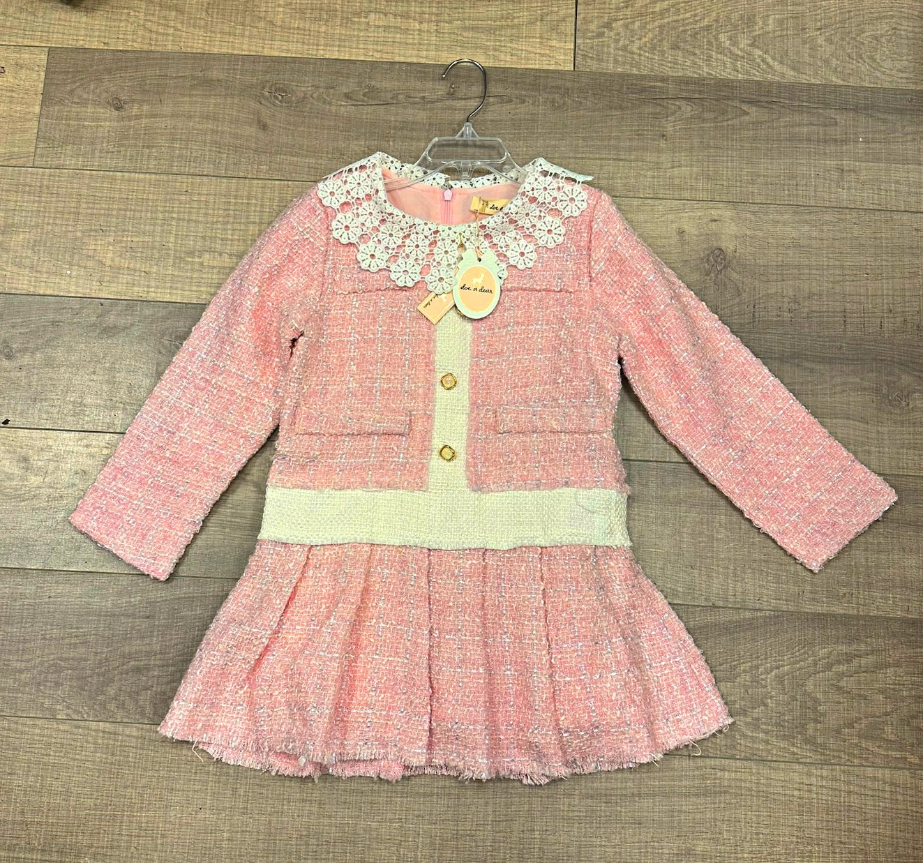 Lace Collar Tweed Dress – Angel Boutique